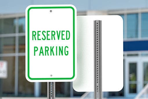 Reserved Parking Signs